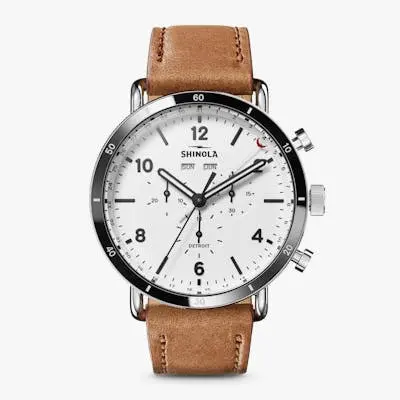 Shinola 45mm The Canfield Sport Chronograph Watch - White