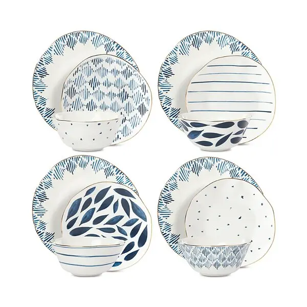 LENOX Bay 12-piece Dinnerware Set - Blue