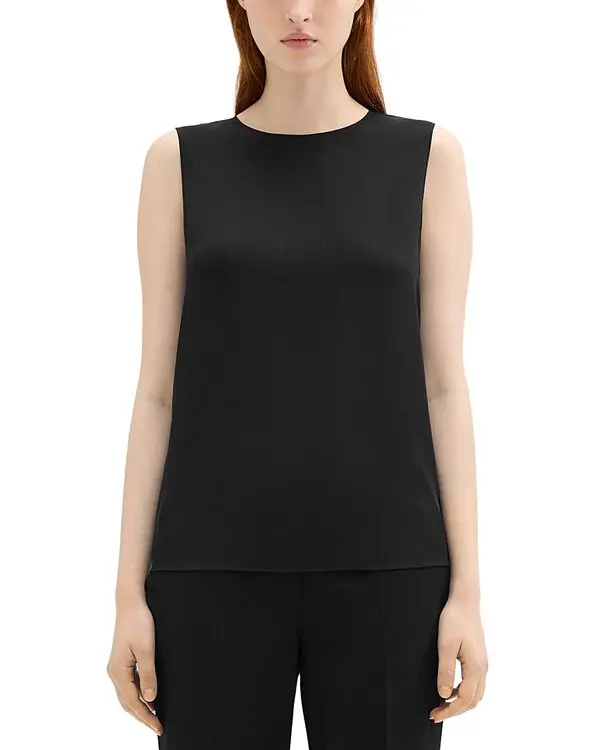 Theory Silk Sleeveless Tank - Black