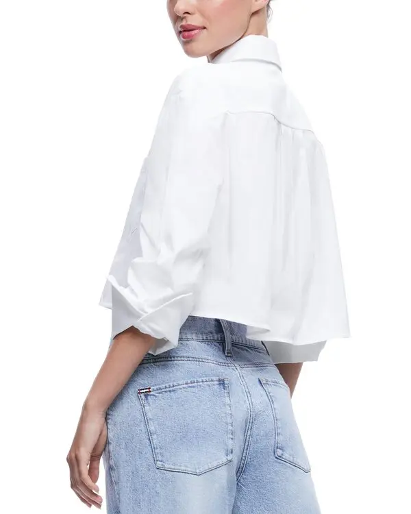 Alice + Olivia Cropped Button-down Shirt