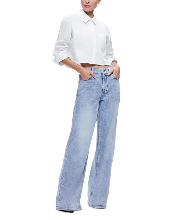 Alice + Olivia Cropped Button-down Shirt
