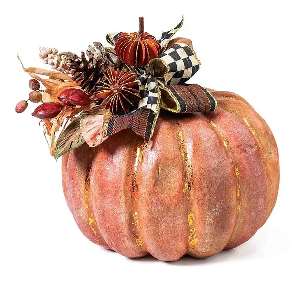 MACKENZIE-CHILDS Fall On The Farm Tree Pumpkin Small