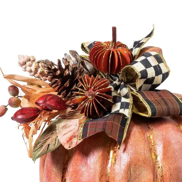 MACKENZIE-CHILDS Fall On The Farm Tree Pumpkin Small