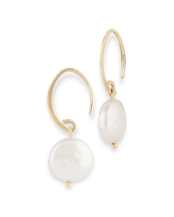 Bloomingdale'S Cultured Freshwater Pearl Drop Earrings - White/gold