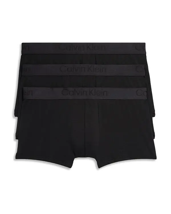Calvin Klein Stretch Low Rise Trunks, Pack Of 3 - Black/black