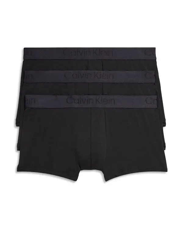 Calvin Klein Stretch Low Rise Trunks, Pack Of 3 - Black/black