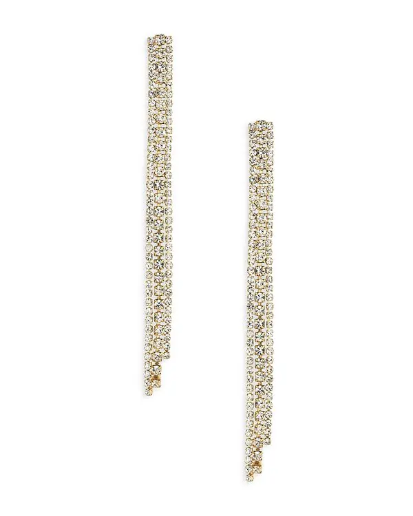 Ettika Cubic Zirconia Linear Drop Earrings - Gold