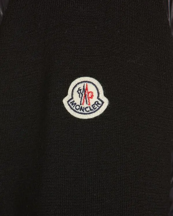 Moncler Mixed Media Puffer Cardigan - Black