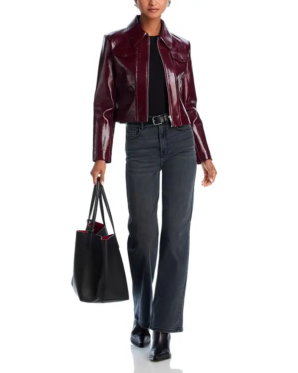 MANSUR GAVRIEL Soft Leather Everyday Tote - Black/flamma/gold