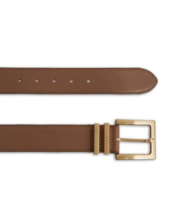 REISS Brompton Angular Leather Belt - Brown
