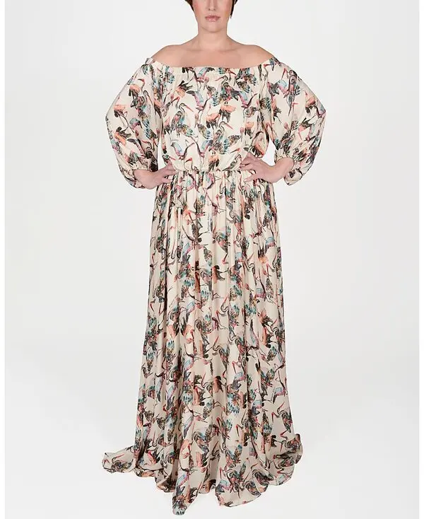 MAYES NYC Eddy Maxi Dress - Crane Print