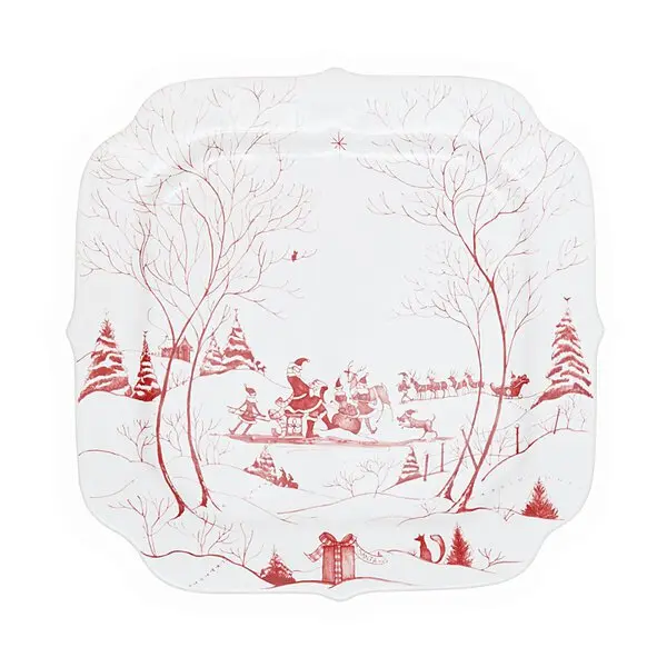 JULISKA Country Estate Winter Frolic Santa's Cookie Tray, Naughty & Nice List - Ruby
