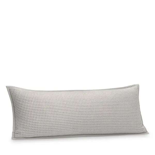 BOLL & BRANCH Waffle Organic Cotton Decorative Pillow With Insert, 14 X 34 - Pewter