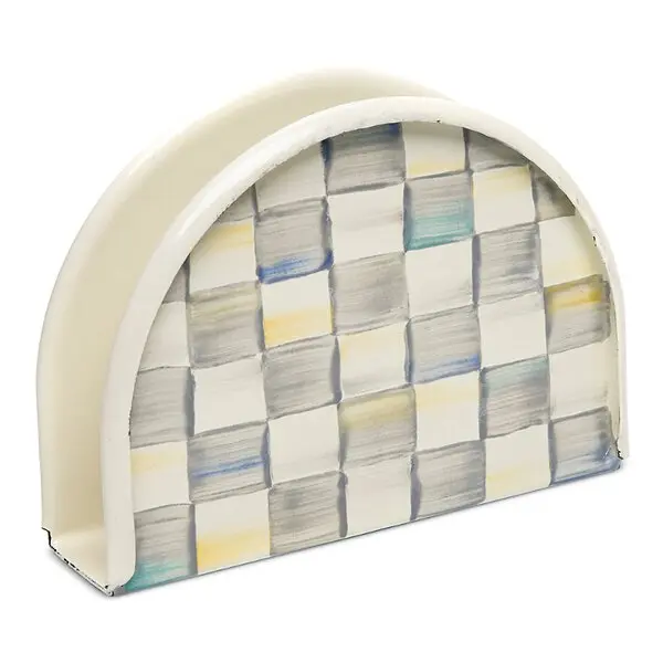 MACKENZIE-CHILDS Sterling Check Enamel Napkin Holder - Multi