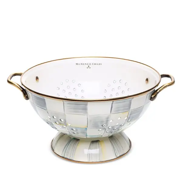 MACKENZIE-CHILDS Sterling Check Enamel Colander, Large - Multi