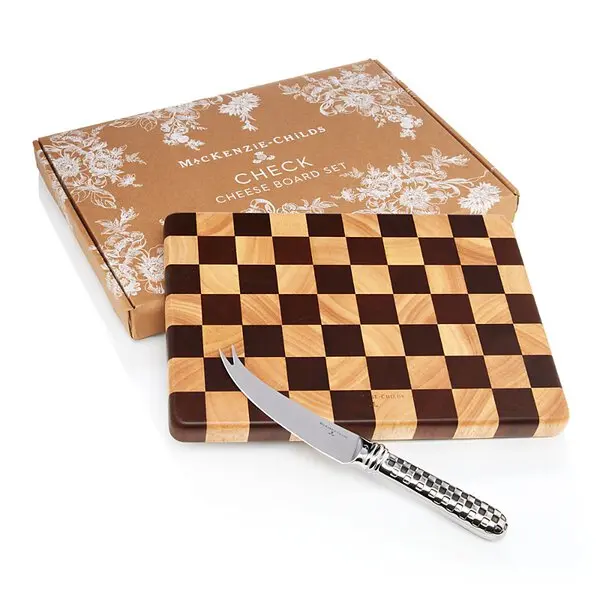 MACKENZIE-CHILDS Check 2-piece Cheese Board Set