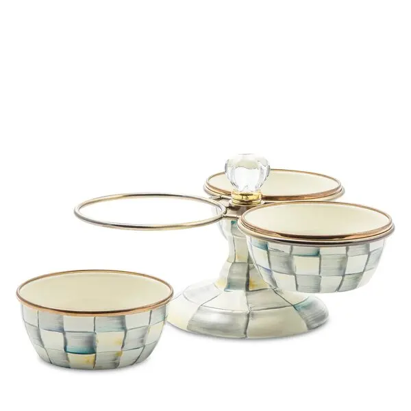 MACKENZIE-CHILDS Sterling Check Enamel Triplicity