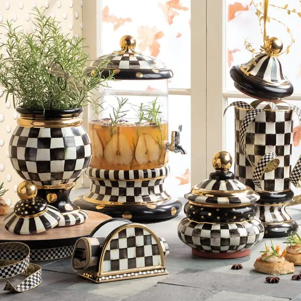 MACKENZIE-CHILDS Courtly Check Enamel Napkin Holder