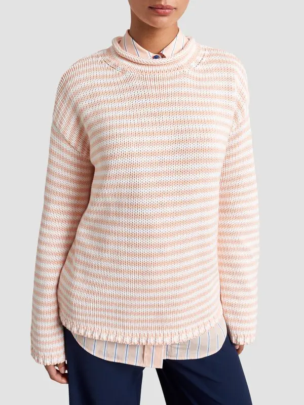 LA LIGNE Marina Fine Stripe Sweater - Seashell Ivory
