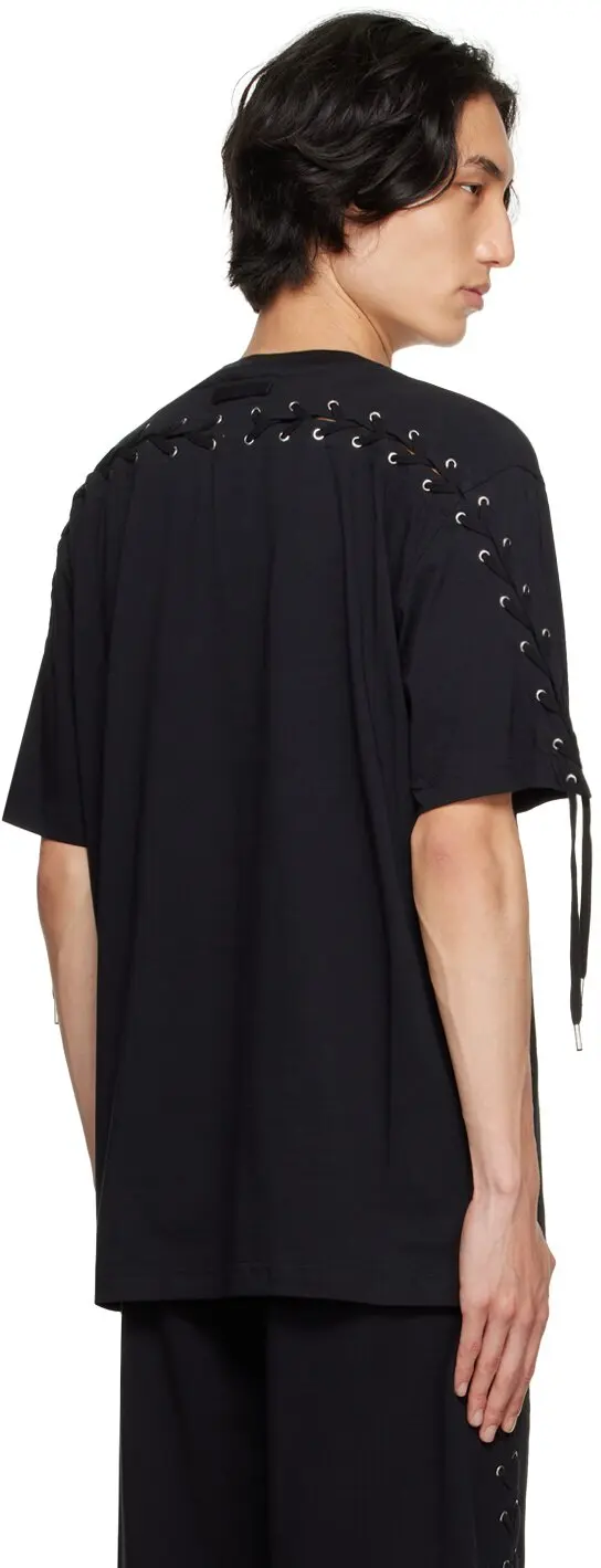 Jean Paul Gaultier Black 'The Lace-Up Jpg' T-Shirt In 00-Black