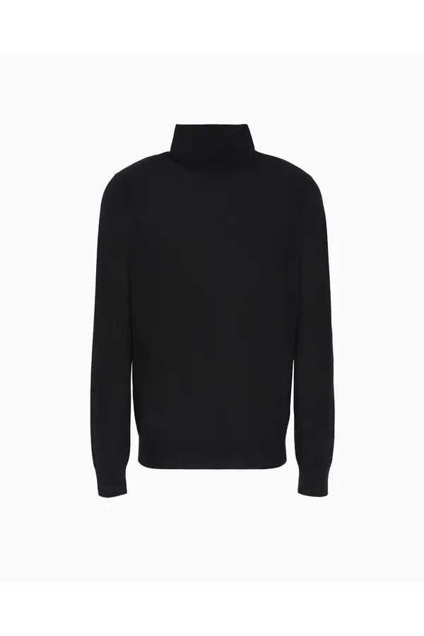 Giorgio Armani Cashmere And Silk Rollneck Jumper - Black