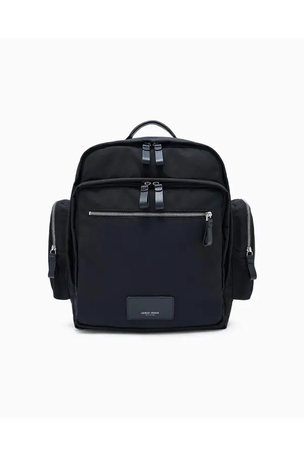 Giorgio Armani Nylon Multifunctional Backpack - Black