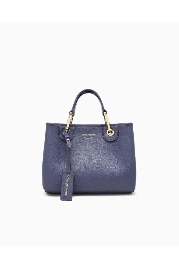 Emporio Armani Small Myea Deer Print Shopper - Blue
