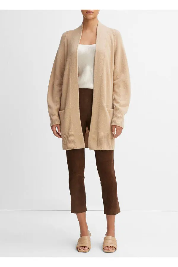 Vince Cashmere Open-front Cardigan - Brown