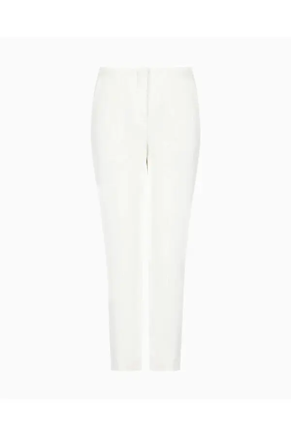 Emporio Armani Stretch Gabardine 7/8 Trousers - White