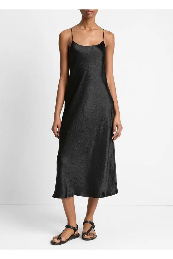 Vince Satin Slip Dress - Black