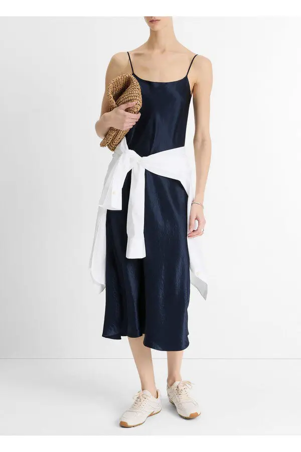 Vince Satin Slip Dress - Black