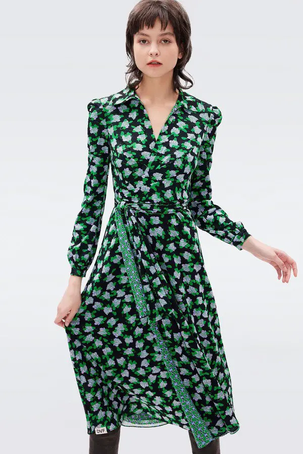 dvf green wrap dress Diane Von Furstenberg Wrap Dress main image 0
