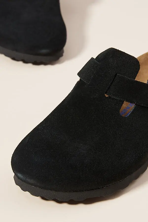 BIRKENSTOCK Boston Soft Footbed Clogs - Suede Black