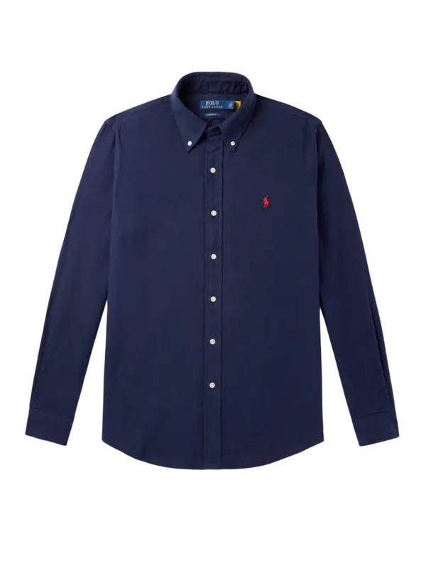 Polo Ralph Lauren Button-down Collar Logo-embroidered Cotton-flannel Shirt