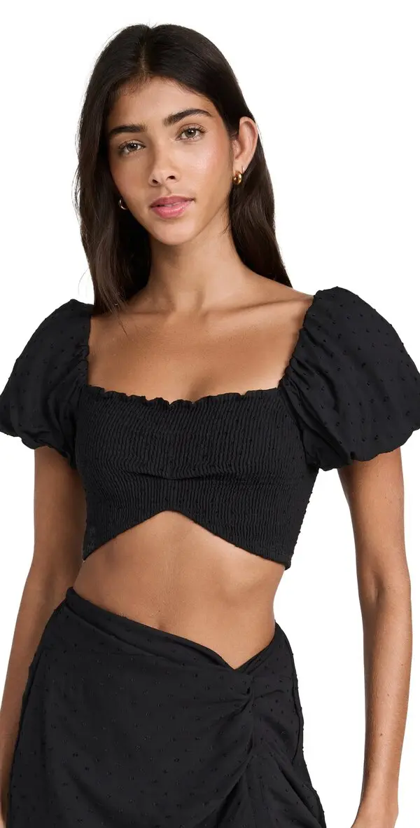Peixoto Louisa Crop Top - Black