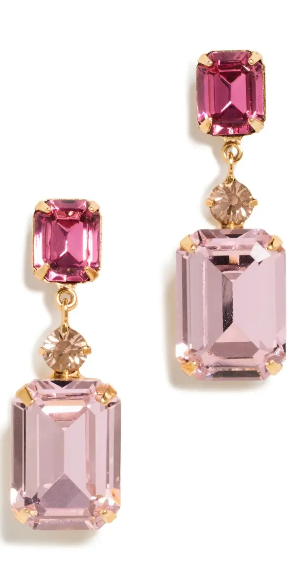 JENNIFER BEHR Justine Crystal Drop Earrings - Rose