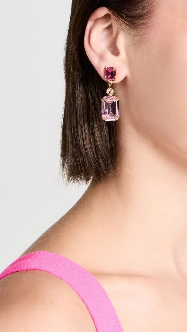JENNIFER BEHR Justine Crystal Drop Earrings - Rose