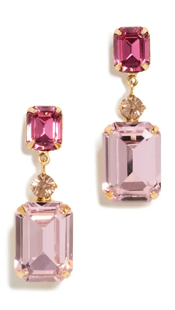 JENNIFER BEHR Justine Crystal Drop Earrings - Rose