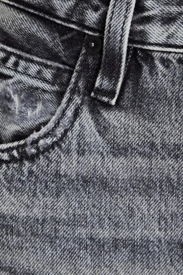SLVRLAKE Hero Distressed Straight-leg Jeans - Gray
