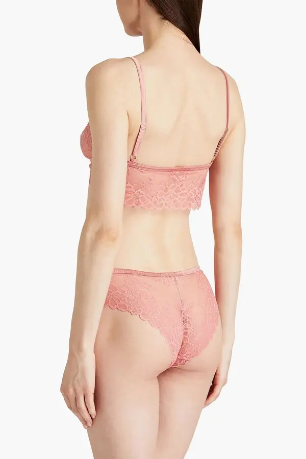 Stella McCartney Satintrimmed Metallic Lace Bralette