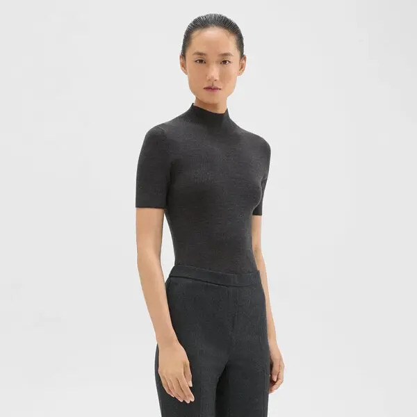 Theory - Regal Merino Wool Mock-Neck Shell Top Theory Regal Wool 
