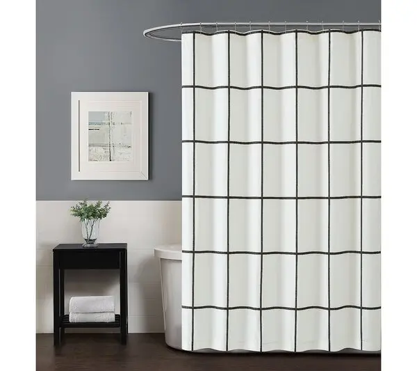 TRULY SOFT Kurt Windowpane Shower Curtain