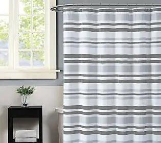 TRULY SOFT Curtis Stripe 72' Square Shower Curt Ain - One-color
