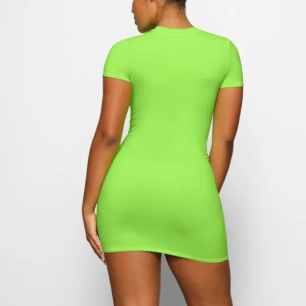 Skims Signature Swim T Shirt Dress Neon Green Editorialist