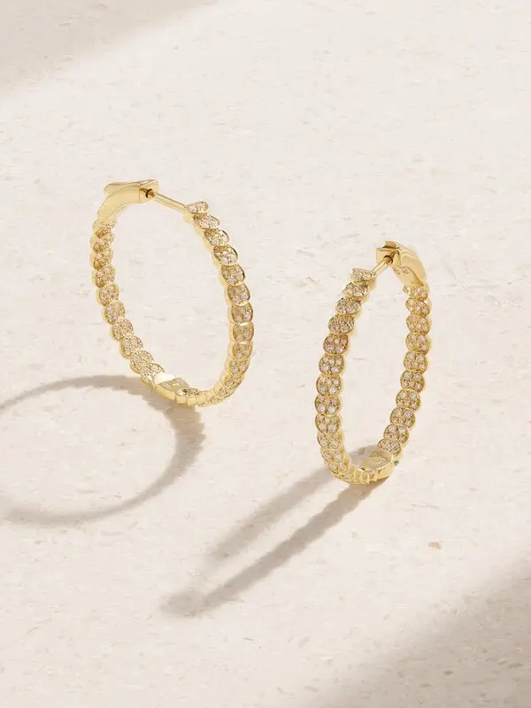 ANITA KO Luna Large 18-karat Diamond Hoop Earrings - Gold