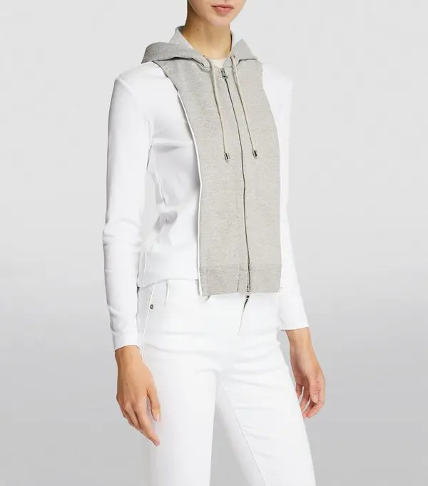 Veronica Beard Zip-up Hooded Dickey - Grey