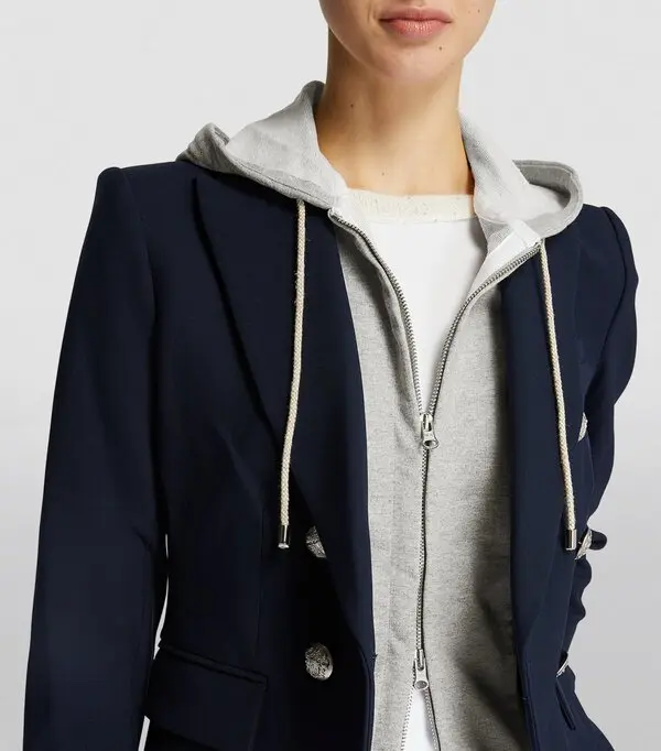 Veronica Beard Zip-up Hooded Dickey - Grey