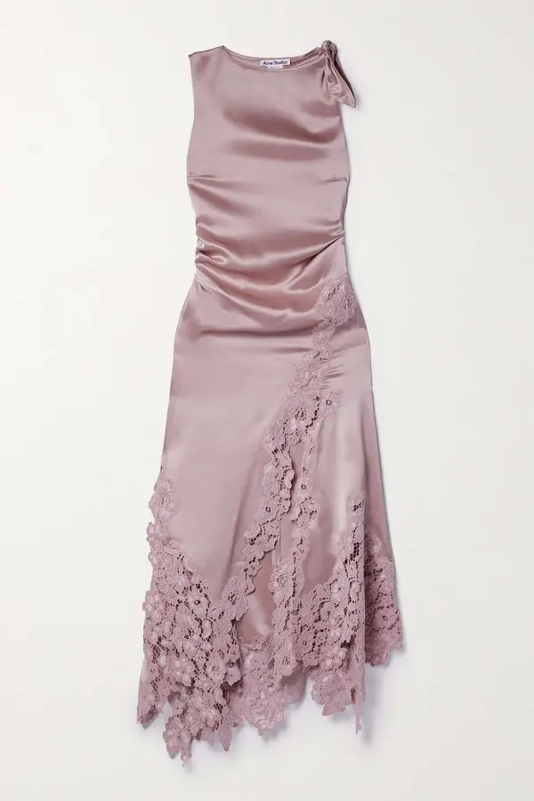 strapless open back dress Blush Petal Lace Midi Dress – Romantic Fairycore Floral Dress main image 1