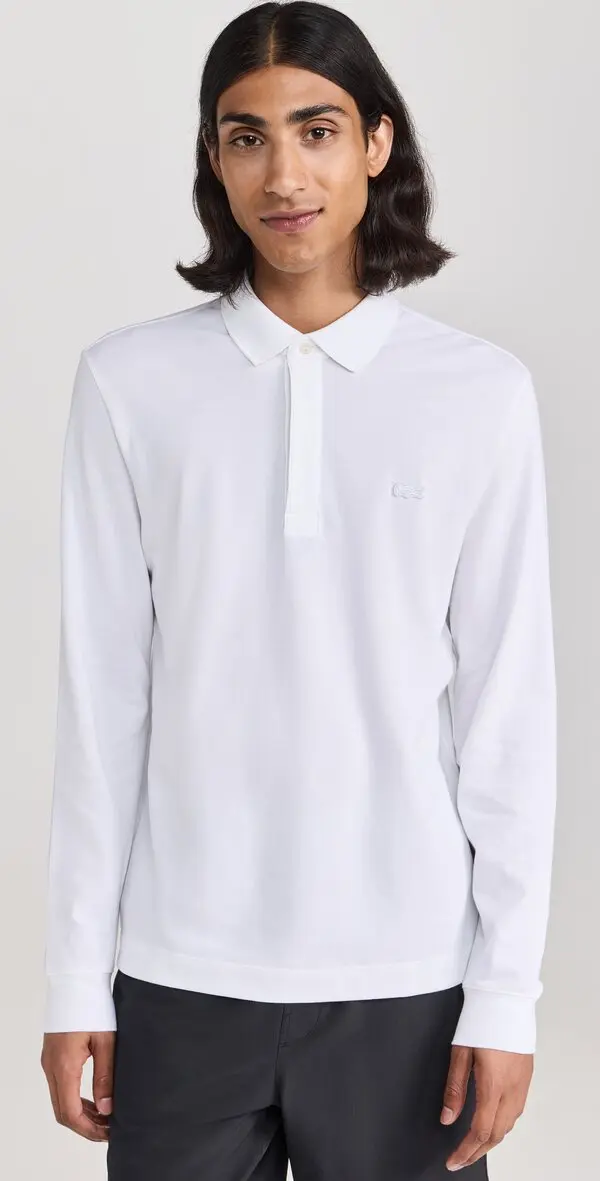 Lacoste Long Sleeve Stretch Cotton Paris Polo