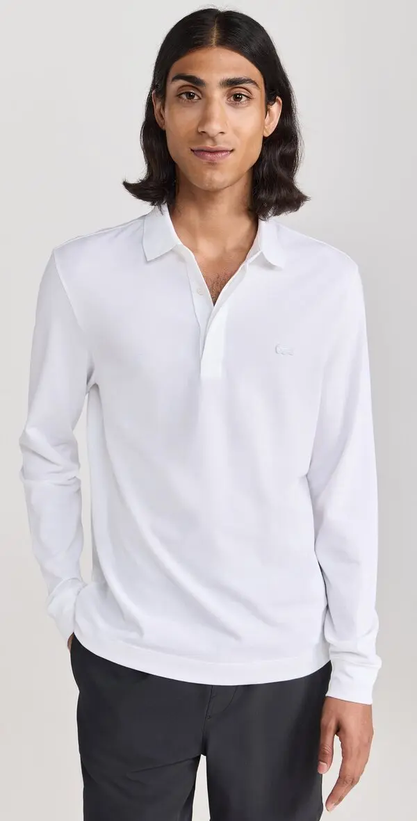 Lacoste Long Sleeve Stretch Cotton Paris Polo